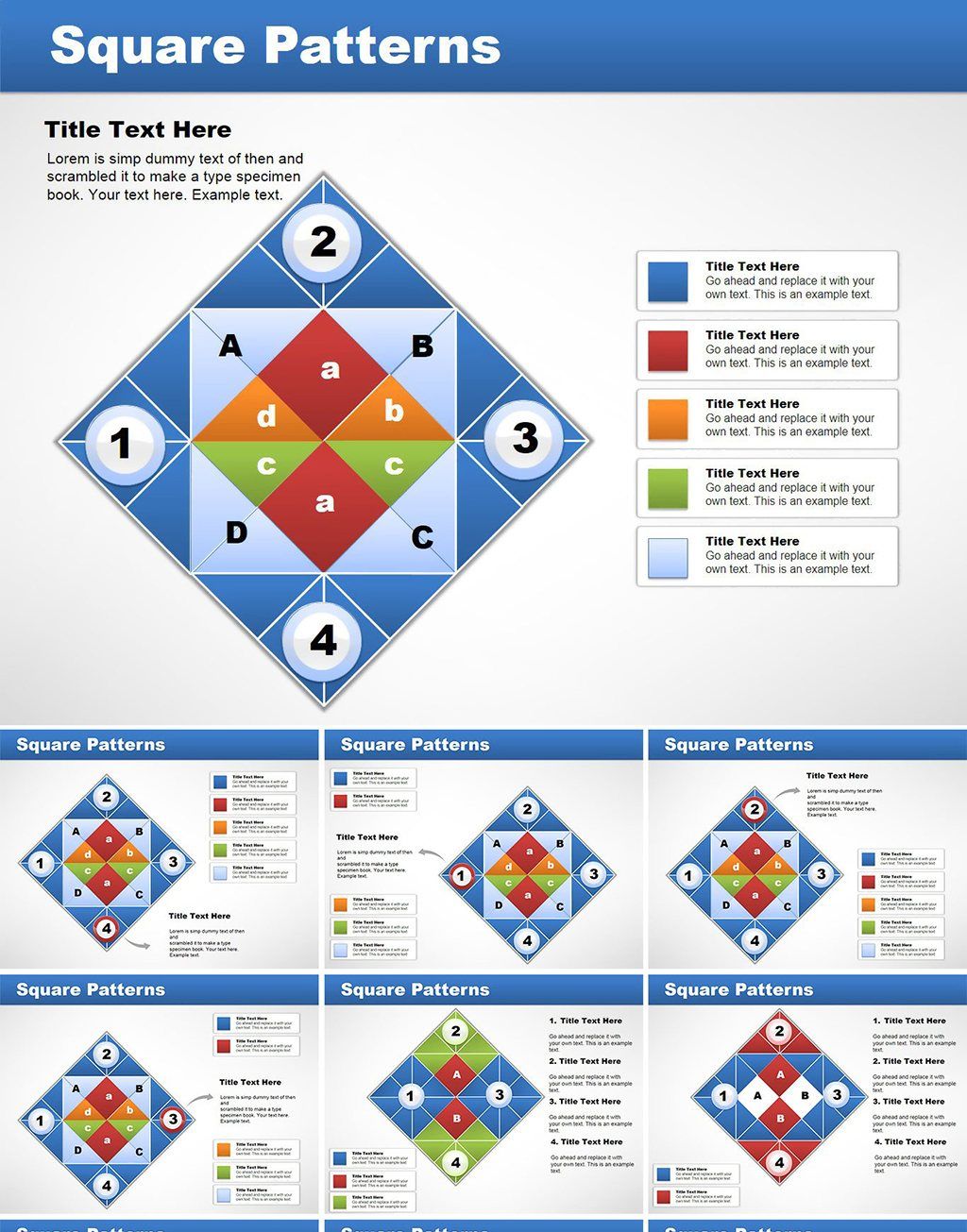 Matrix Square Patterns PowerPoint Charts Template