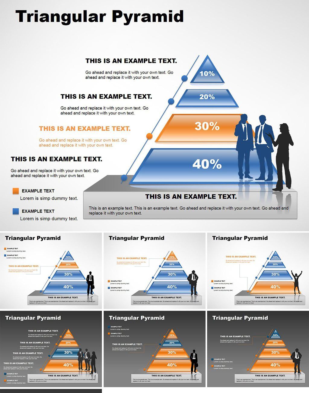 Triangular Pyramid PowerPoint Charts Template for Presentations
