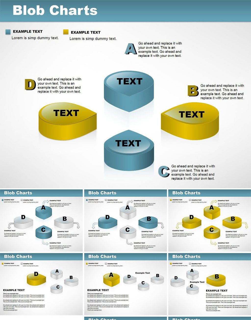3D Blob PowerPoint Charts Template