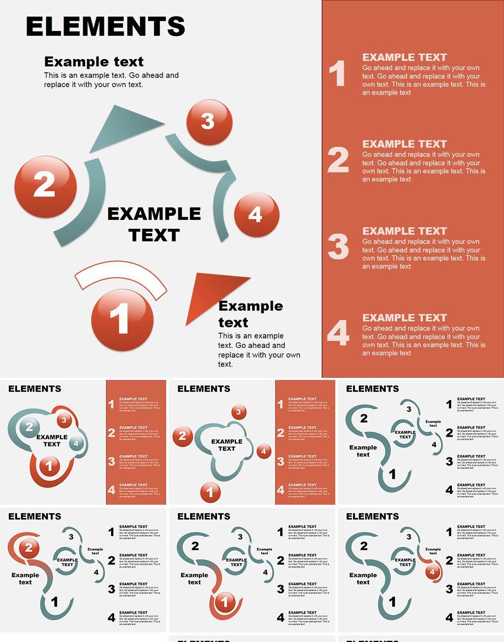 Abstract Elements Charts: Stunning PowerPoint Visuals