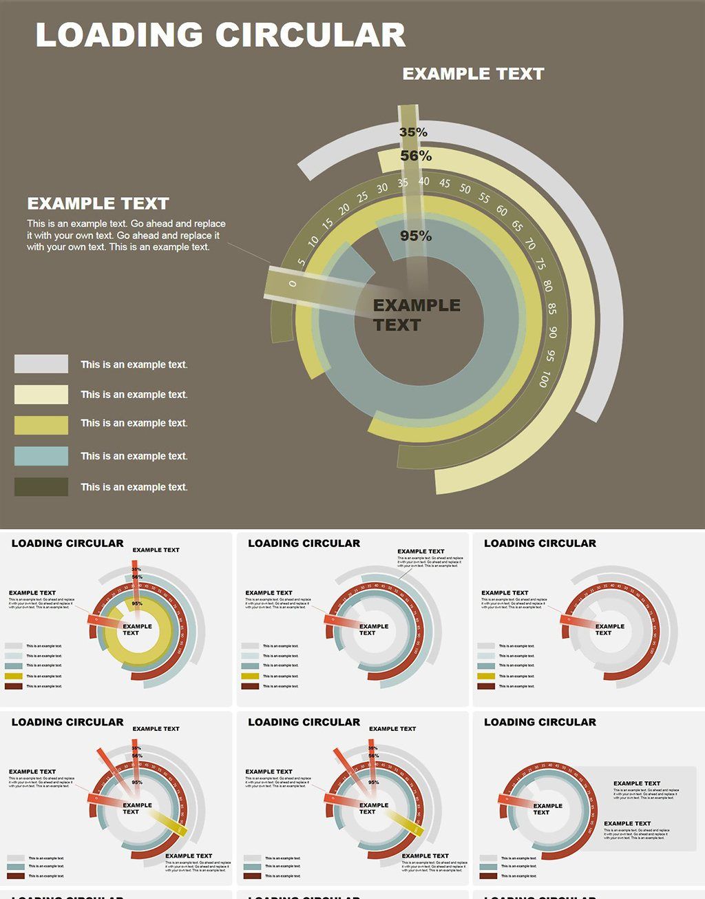 Loading Circular PowerPoint Charts Template Presentation