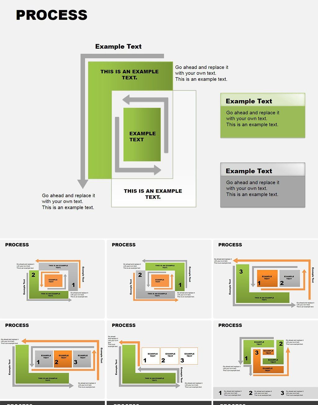 Process Square PowerPoint Charts Template - Presentation