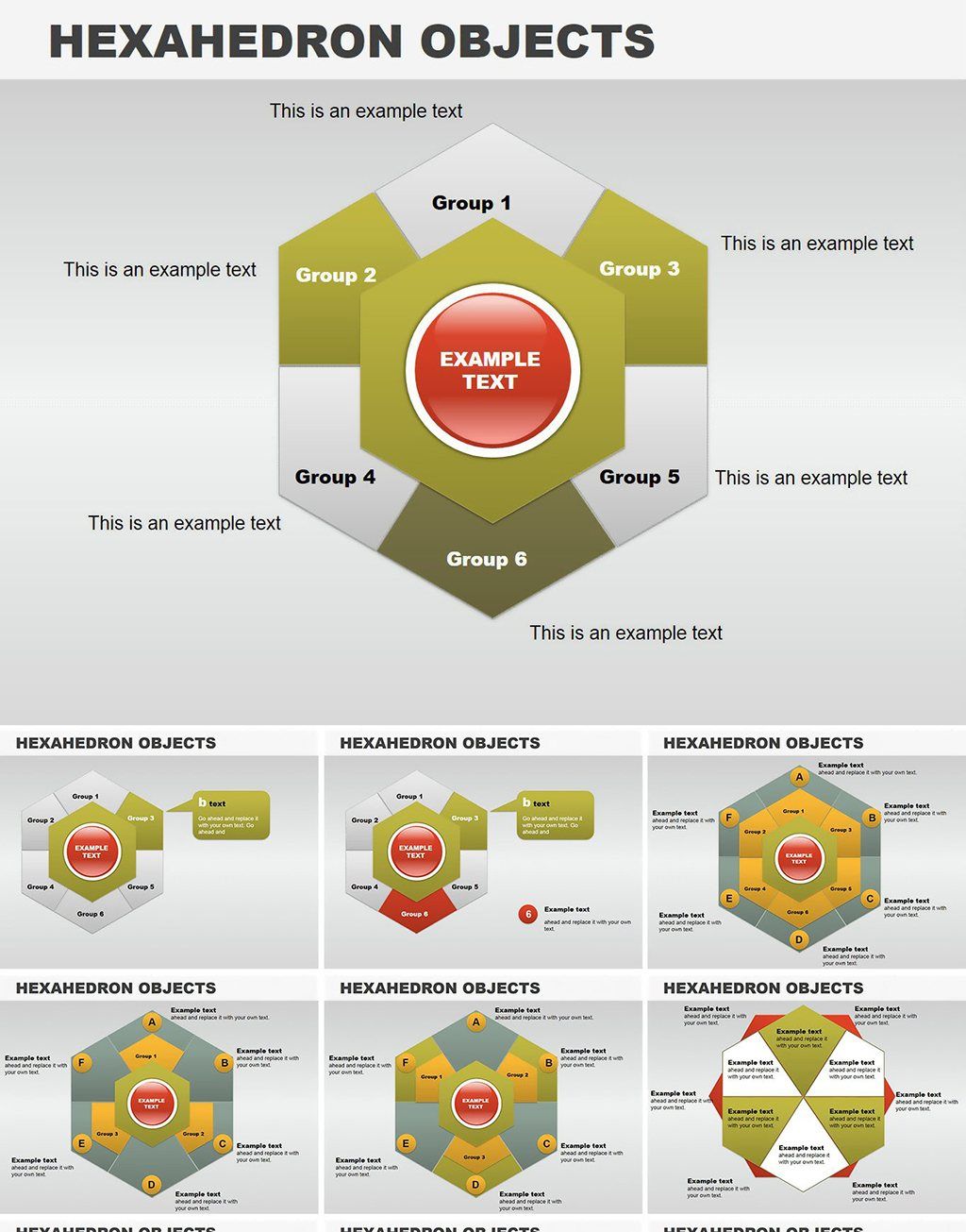 Hexagonal Objects PowerPoint Charts - Professional Presentation Template