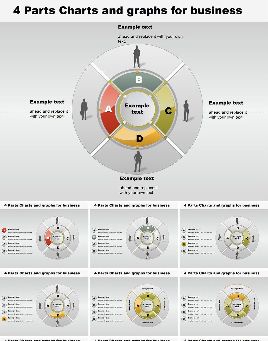 4 Parts Pie PowerPoint Charts | Business Presentation Template