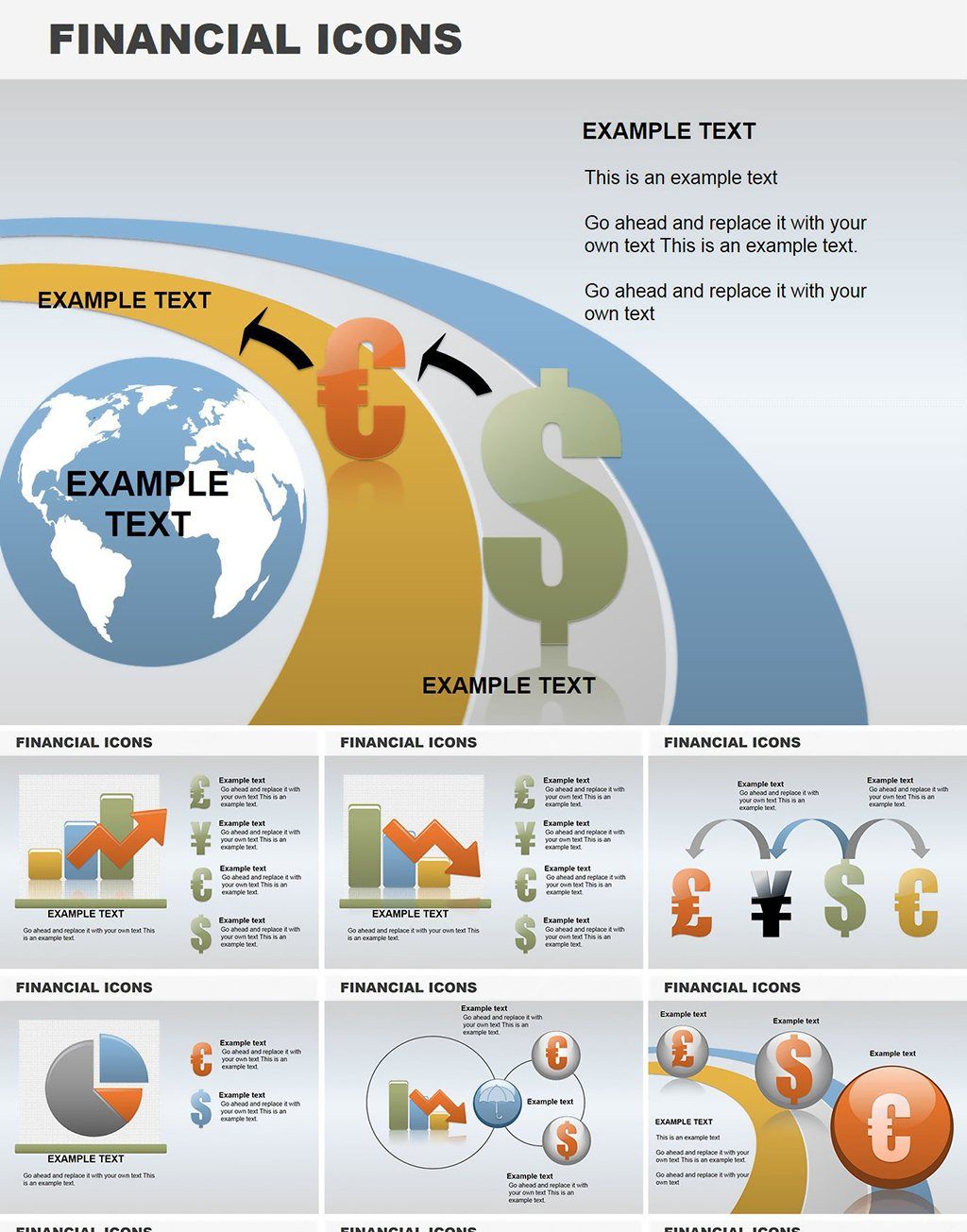Financial Icons PowerPoint Charts Template: Visual Finance Pro