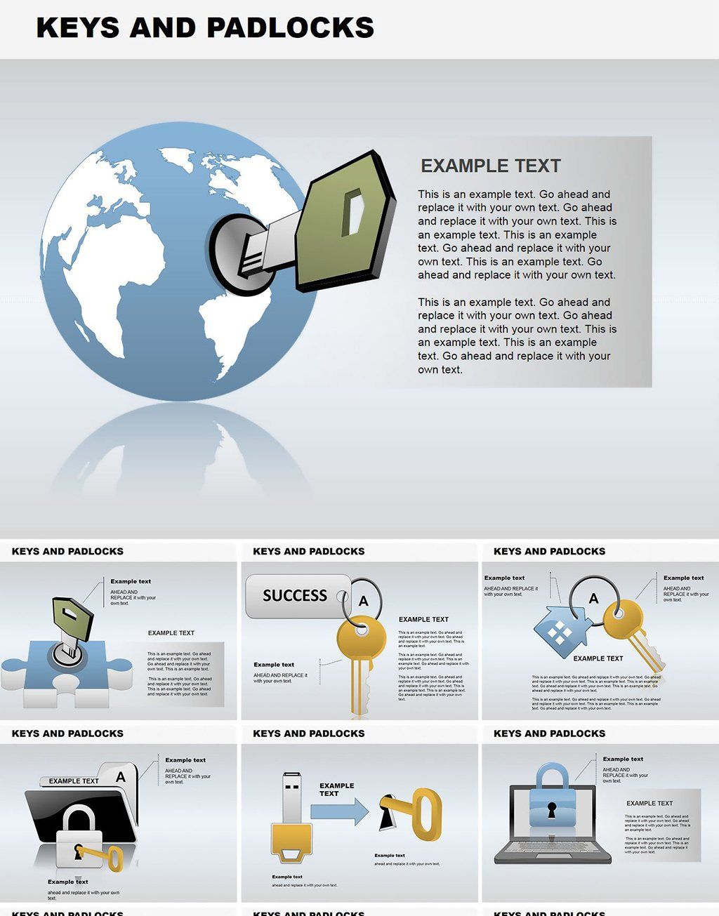 Keys & Padlocks PowerPoint Charts Template