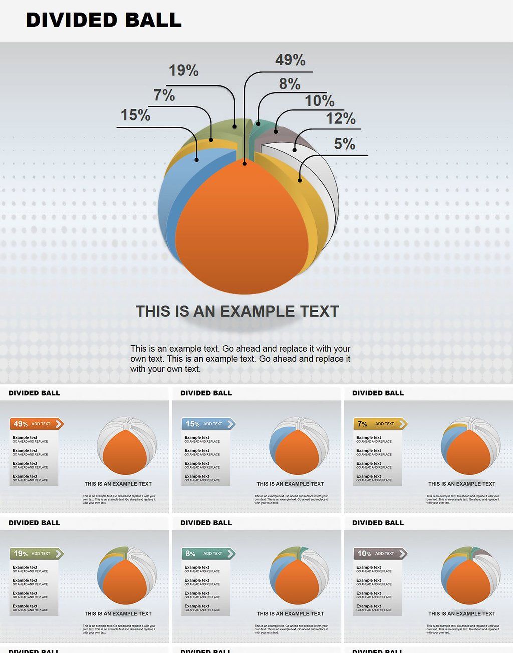 Divided Ball PowerPoint Charts Template
