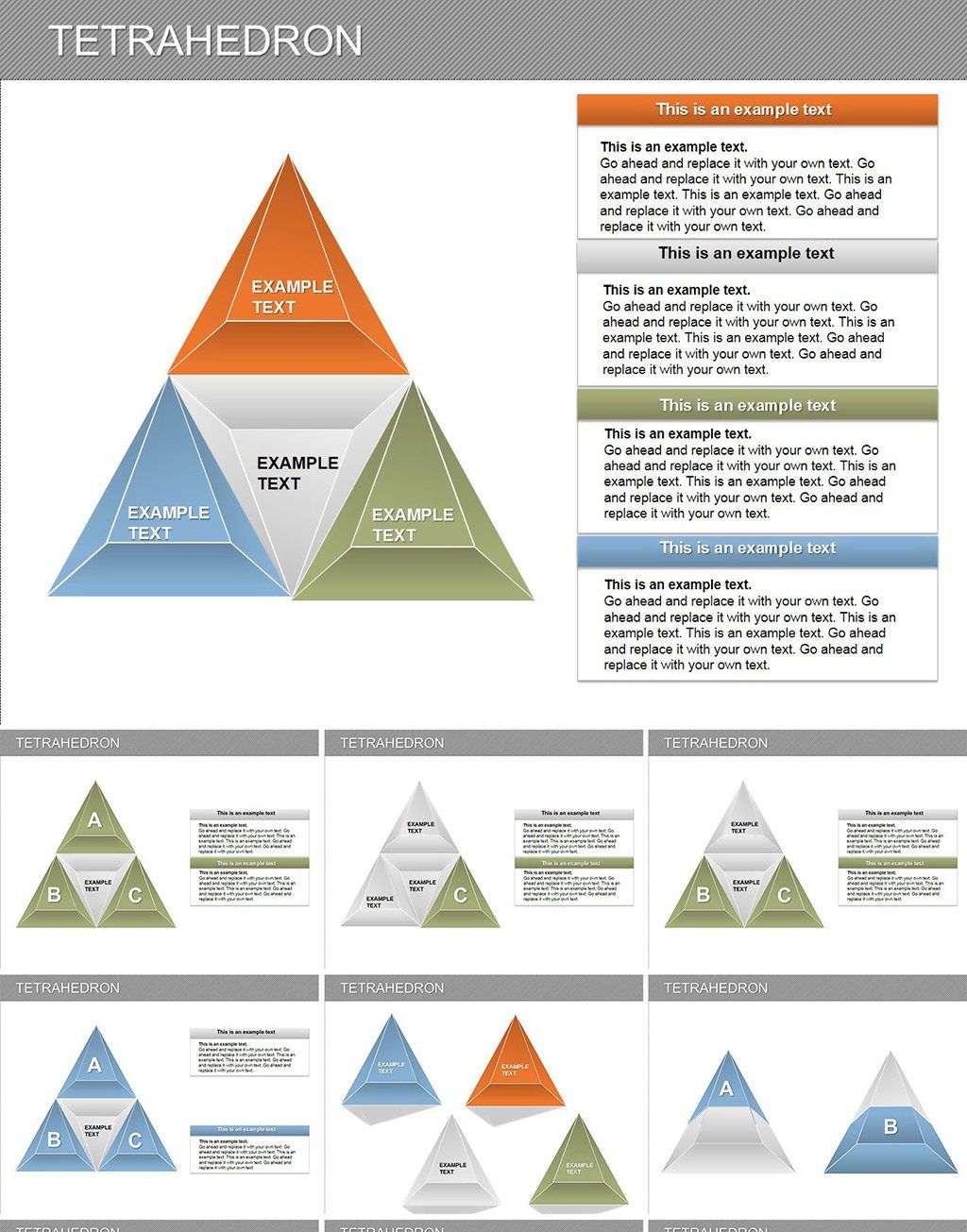 Tetrahedron PowerPoint Charts