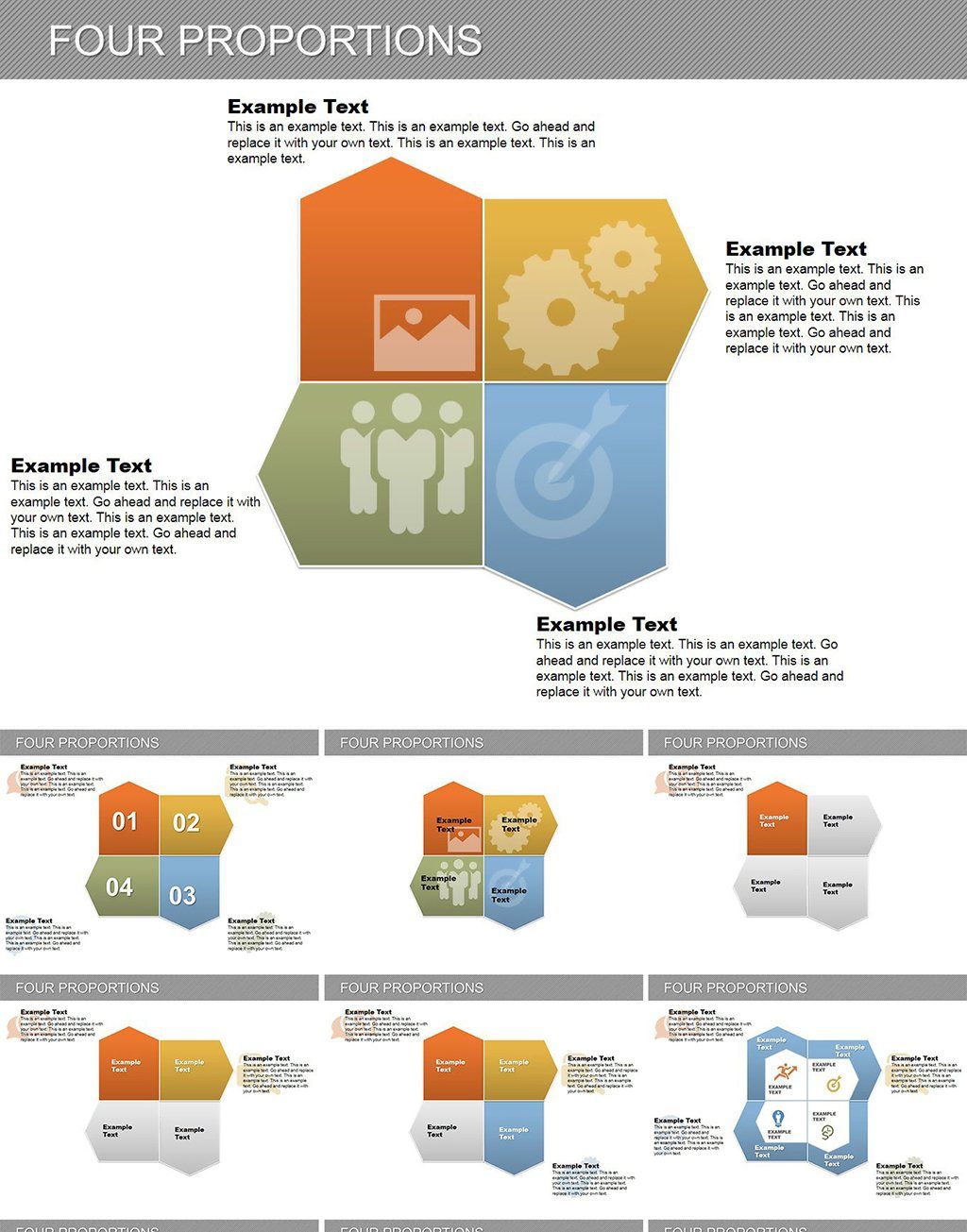 Four Proportions PowerPoint Charts | Download Template