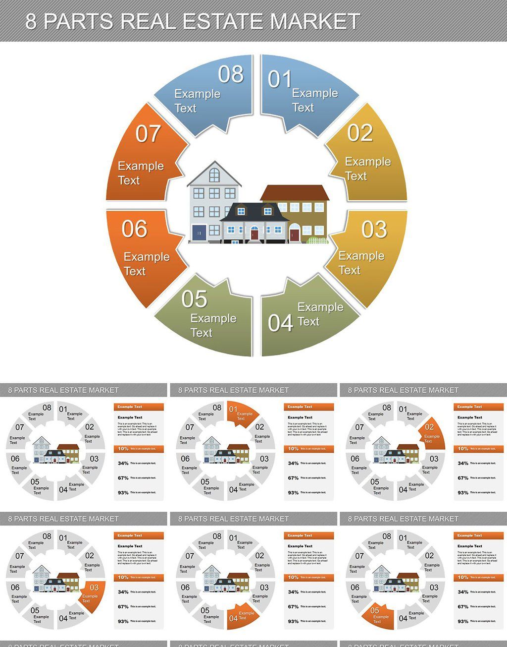Real Estate Market Charts: 8-Part PowerPoint Template