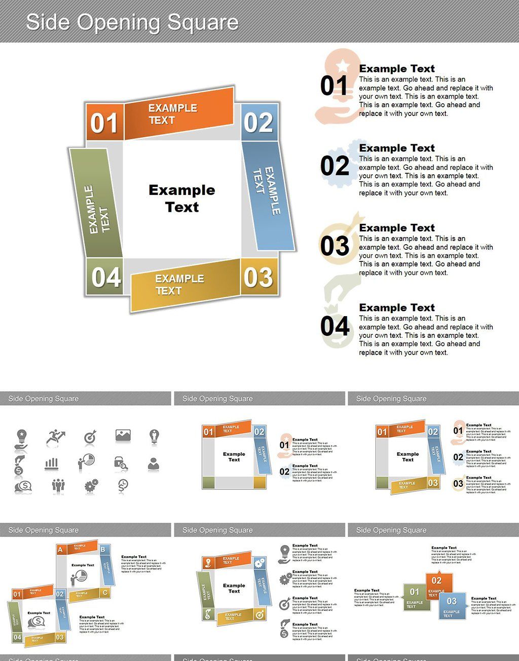Square Cycle PowerPoint Charts Template | Download Presentation