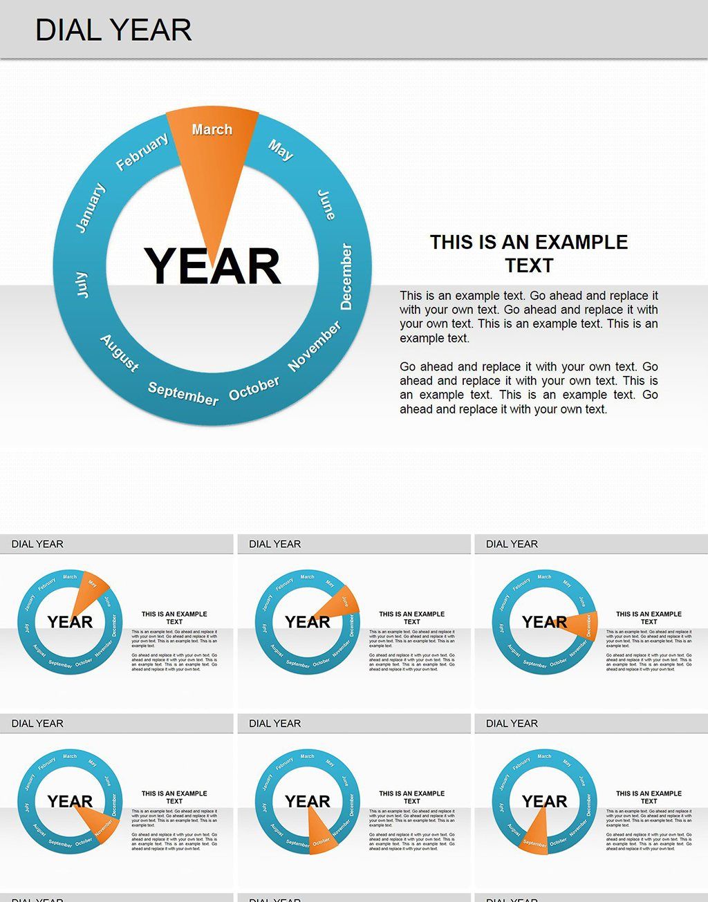 Dial Year PowerPoint Charts | Template Presentation