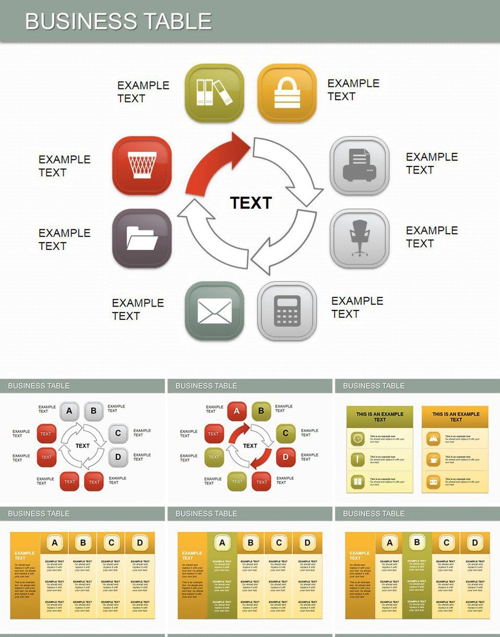 Business Table PowerPoint Charts Template