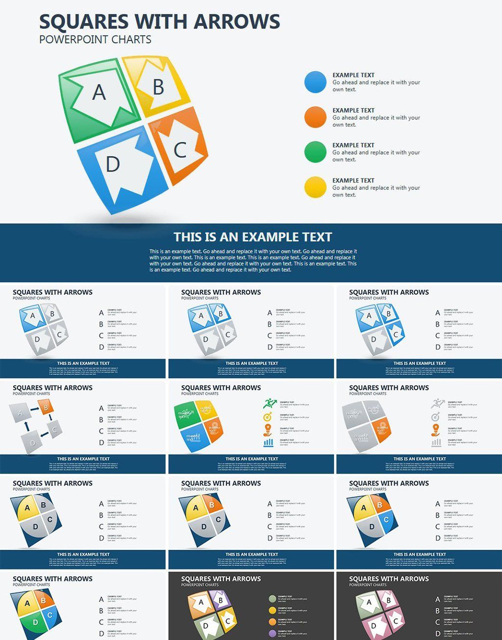 Squares With Arrows PowerPoint Charts Template