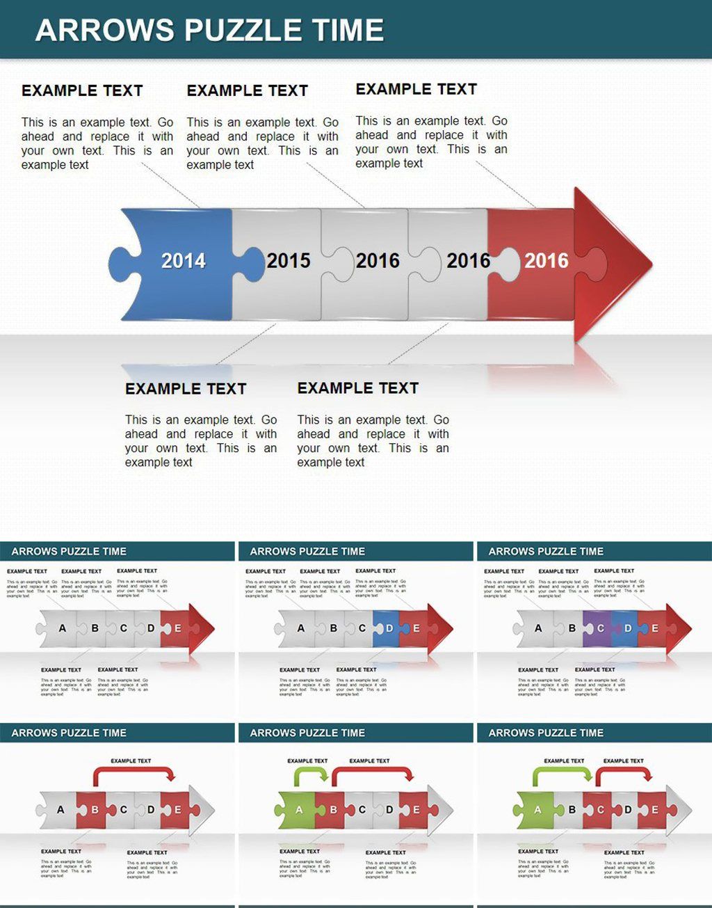 Arrows Puzzle Time PowerPoint Charts | Download Template