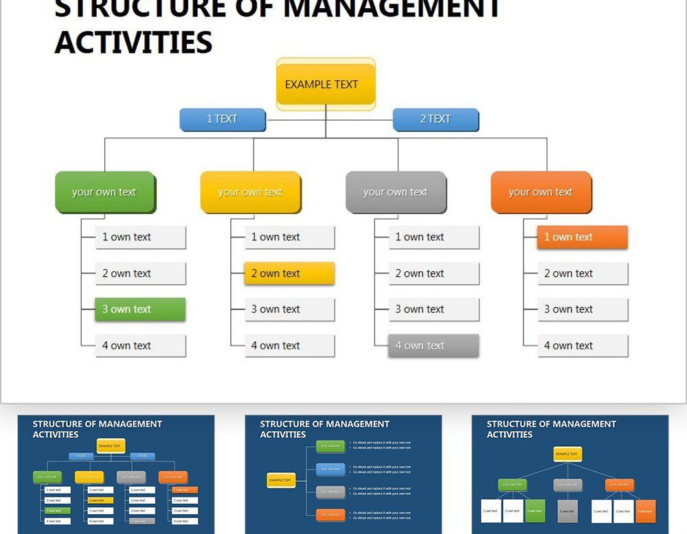 Project Organizational Structure PowerPoint Charts Template