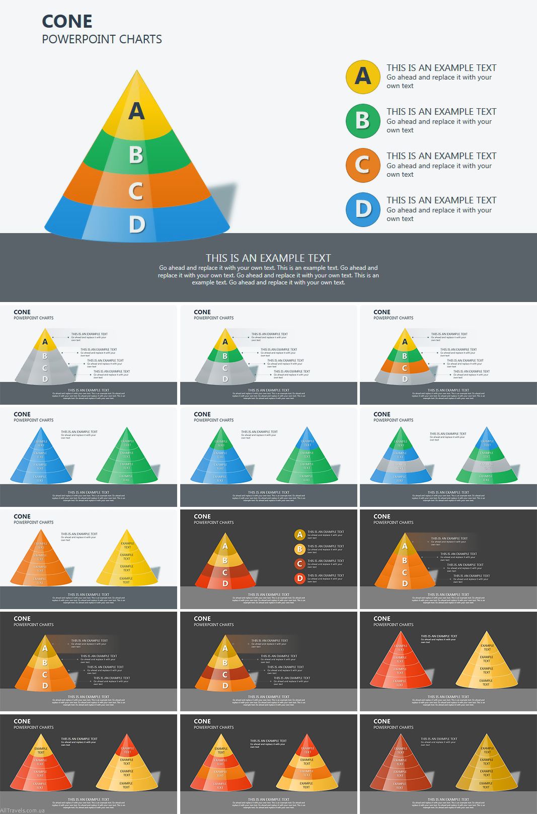 Cone PowerPoint Charts Template: Download PPTX