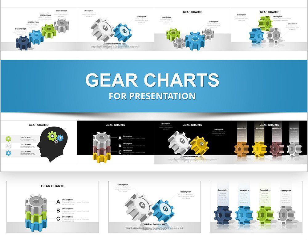 3D Gear Information PowerPoint Charts: Download PPTX