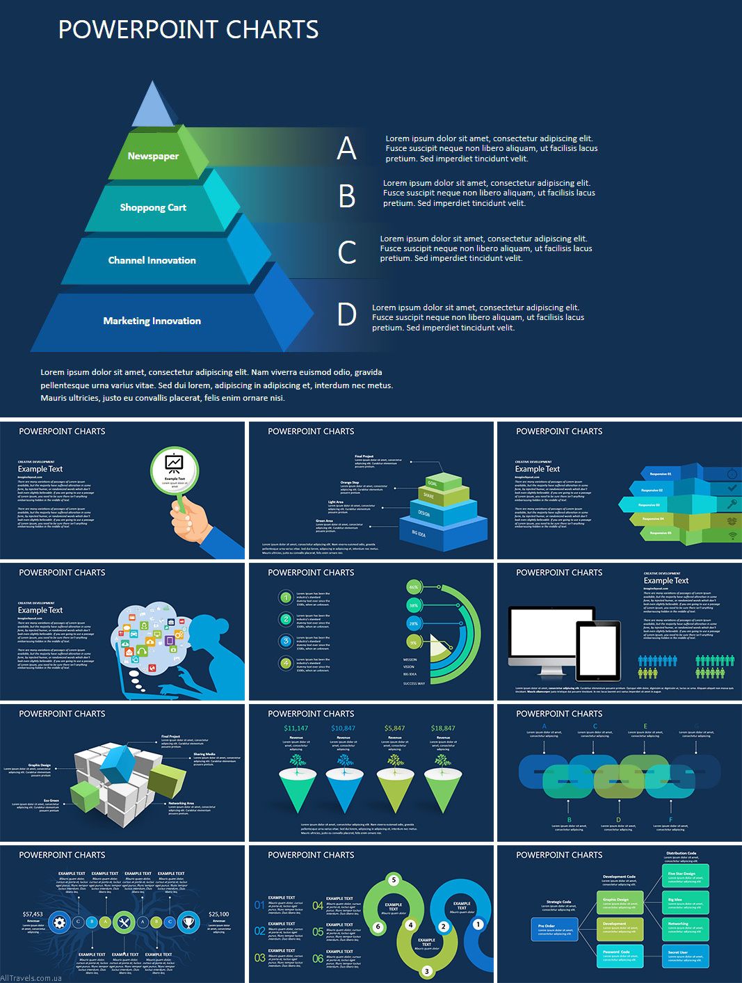 Hierarchy of Needs PowerPoint Charts - Download Diagrams Template