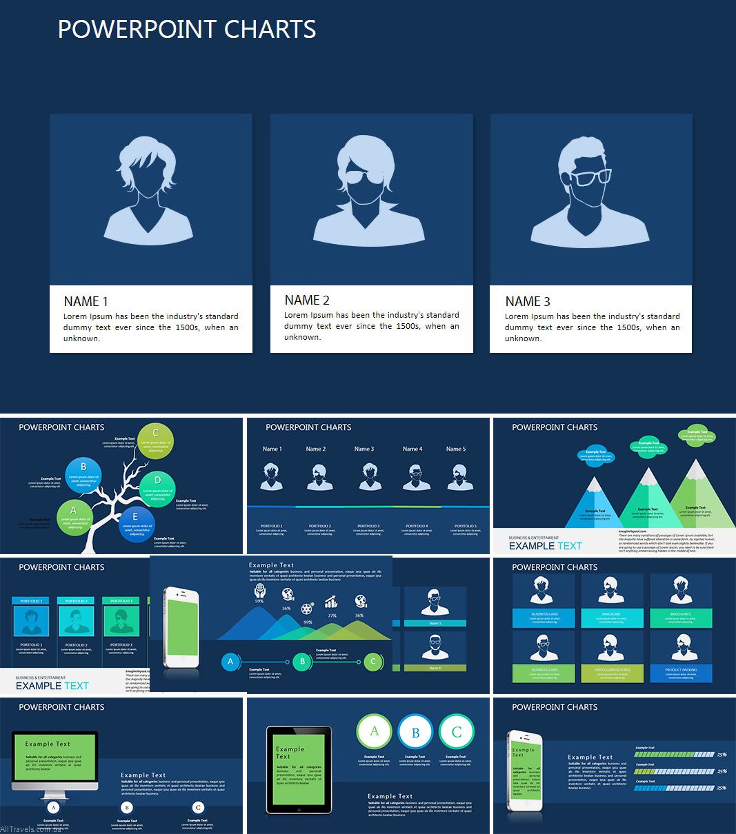 Users Social Networks PowerPoint Charts - Download PPTX