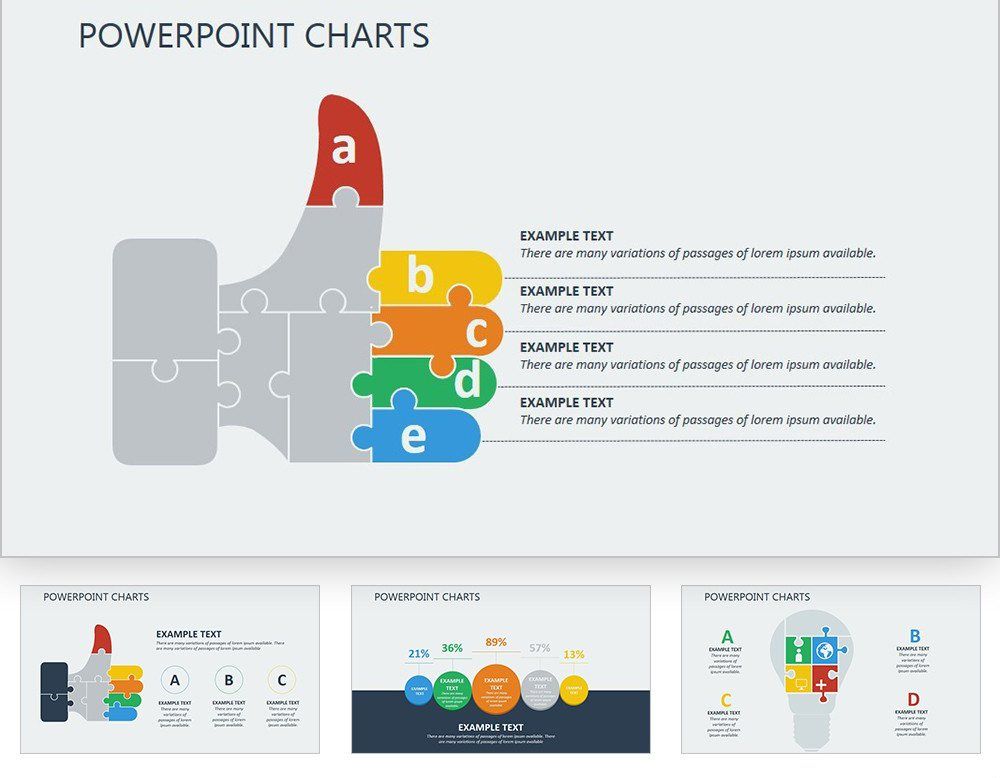 Puzzles Multiple Choice PowerPoint Charts Template | Presentation