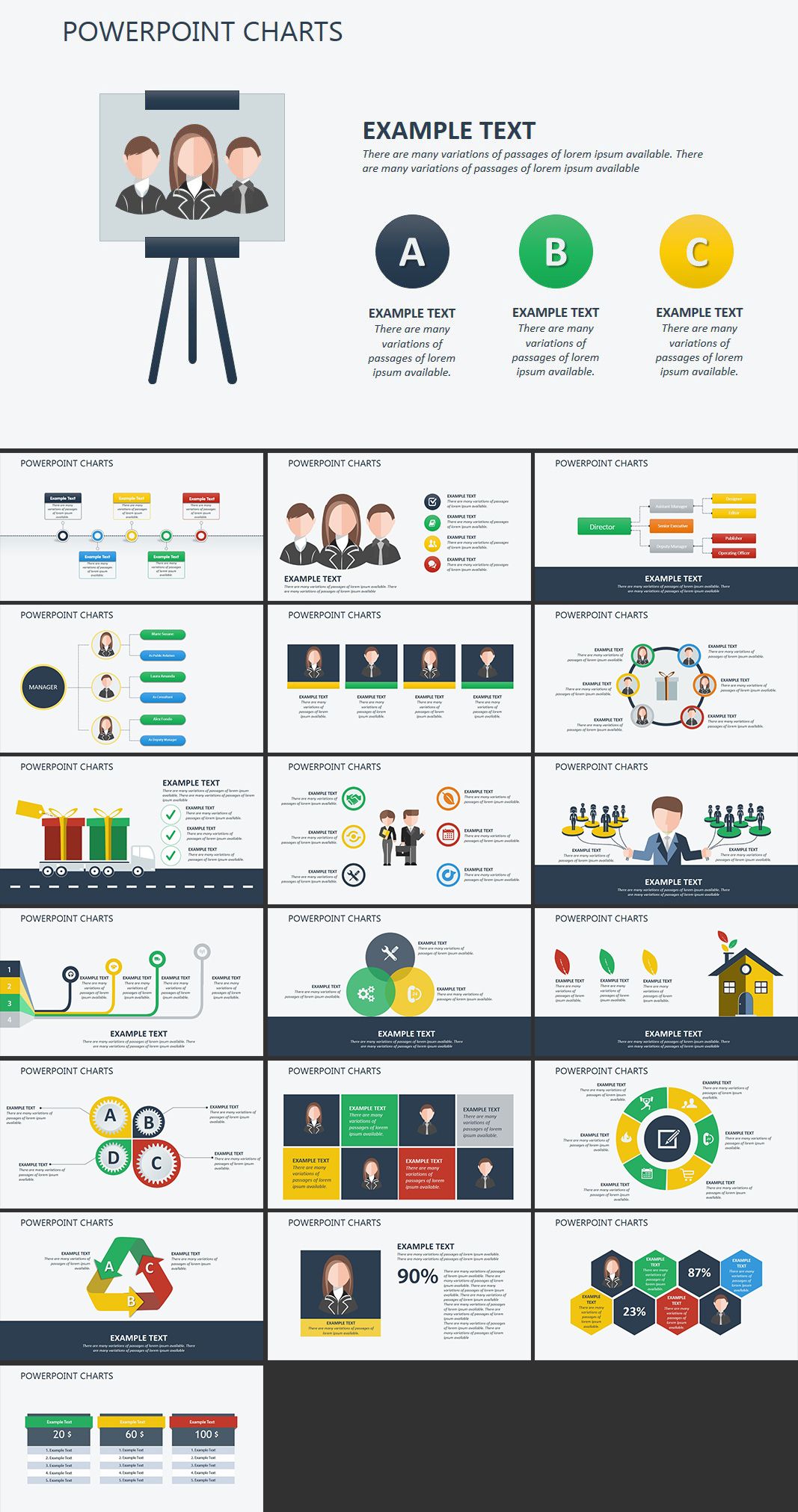 HR Managers Benefit Employees PowerPoint Charts | Download Template