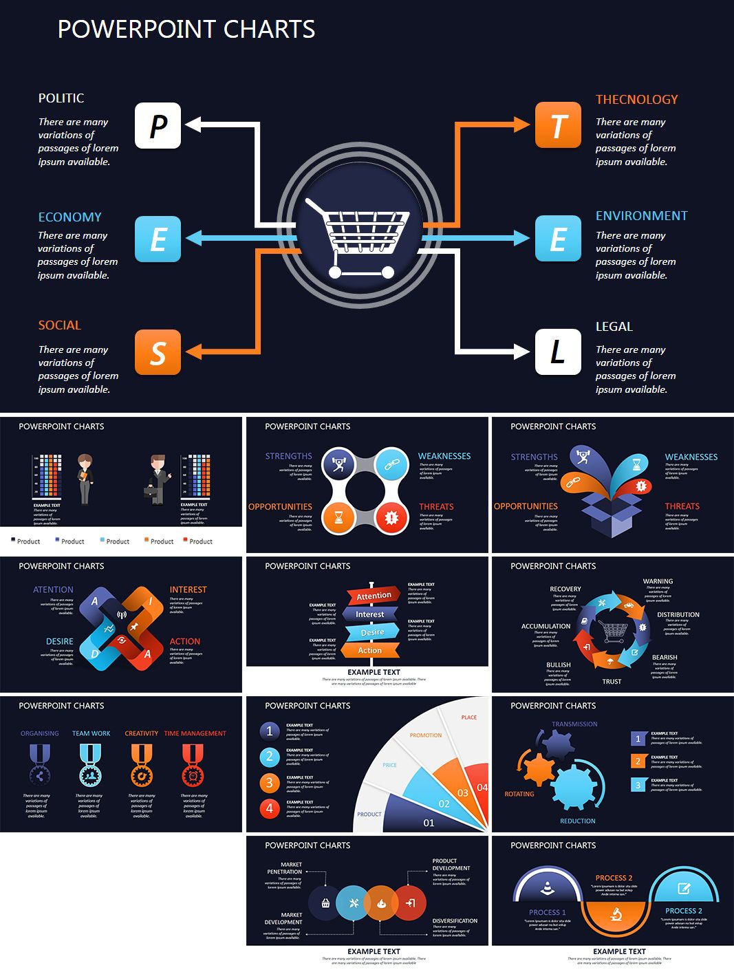Customer Service Skills PowerPoint charts
