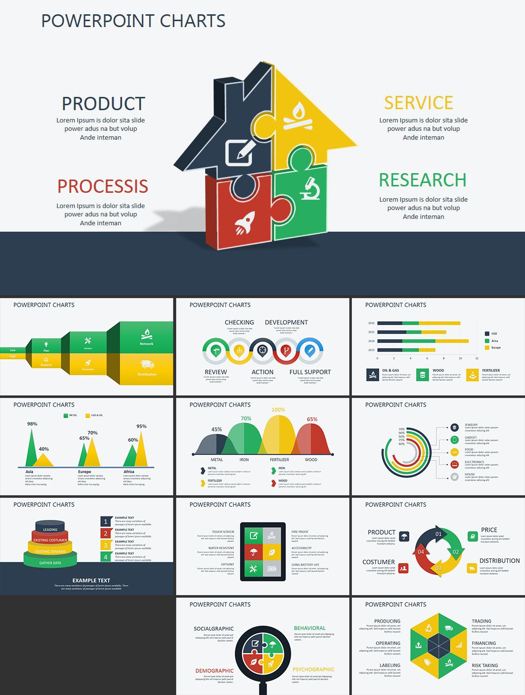 Houses for Rent PowerPoint Charts | Download Template