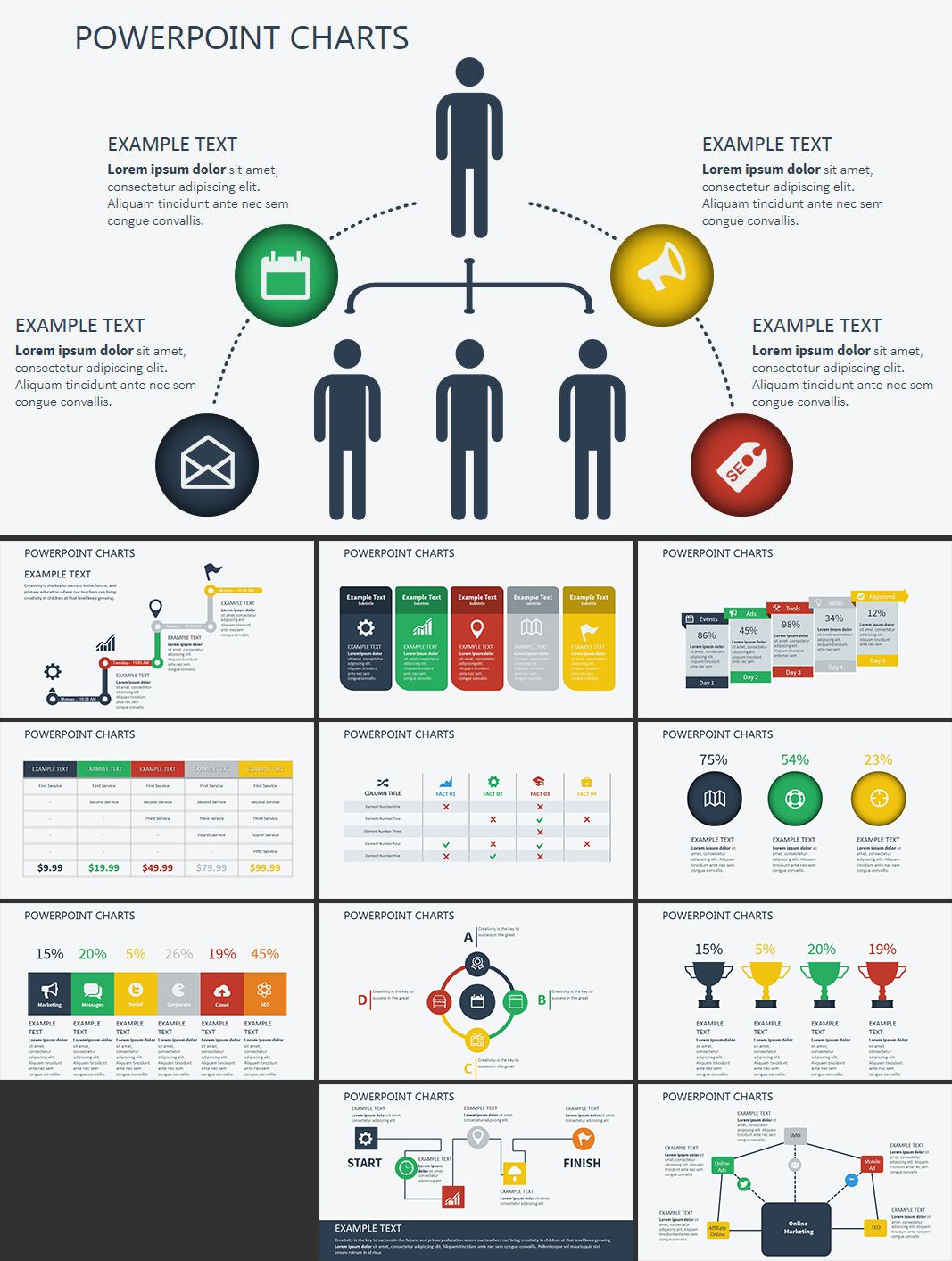 Starting Business Ideas PowerPoint Charts | Infographic Template Download