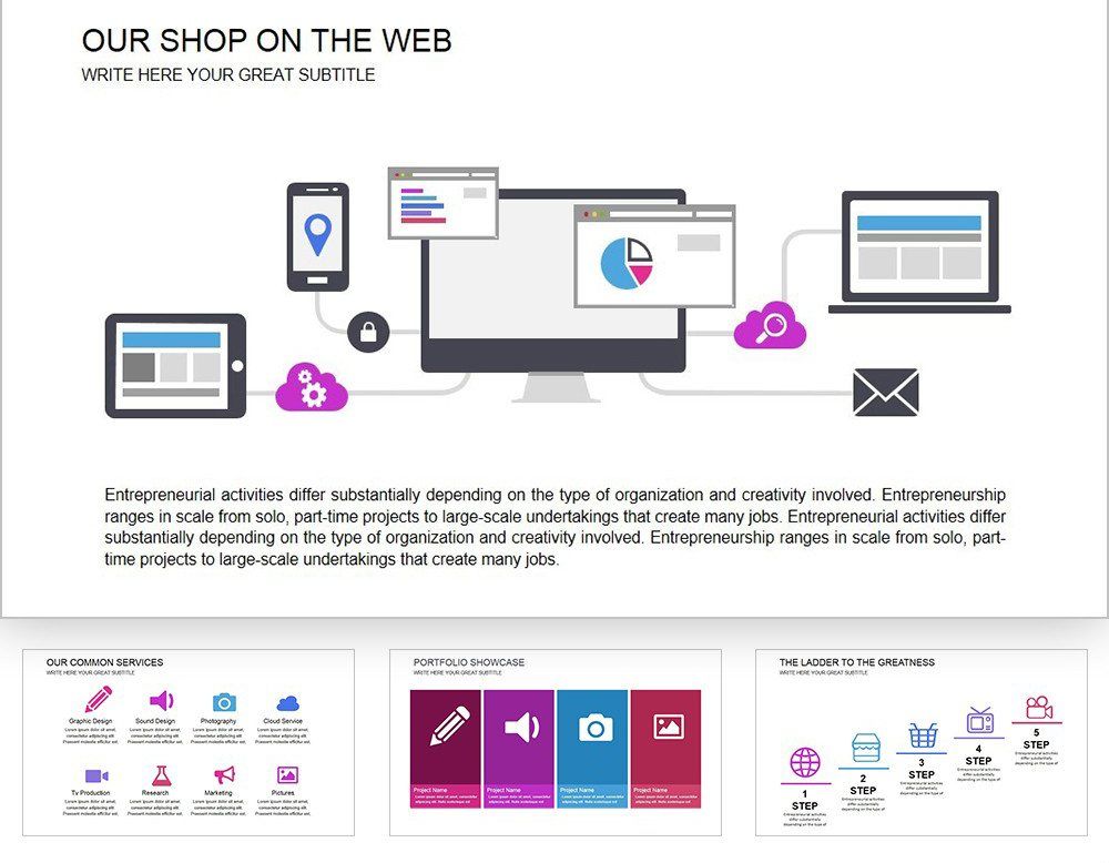 Web Stores PowerPoint Charts template