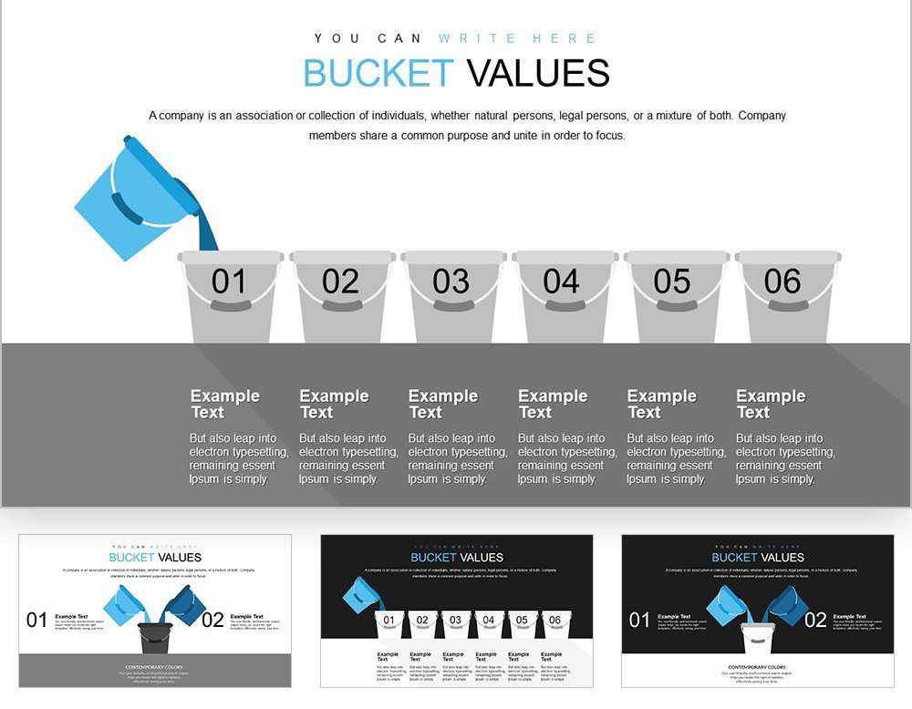 Free Bucket Creative PowerPoint Charts Template - Download PPTX
