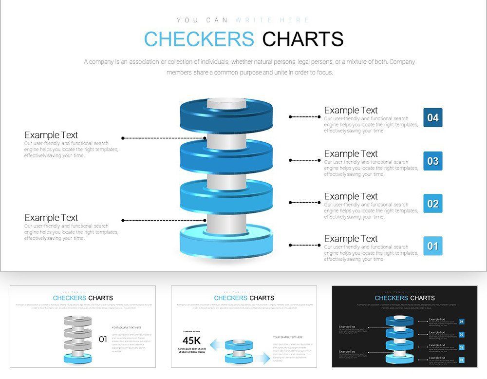 Checkers Pyramid PowerPoint Charts Template - 14 Slides