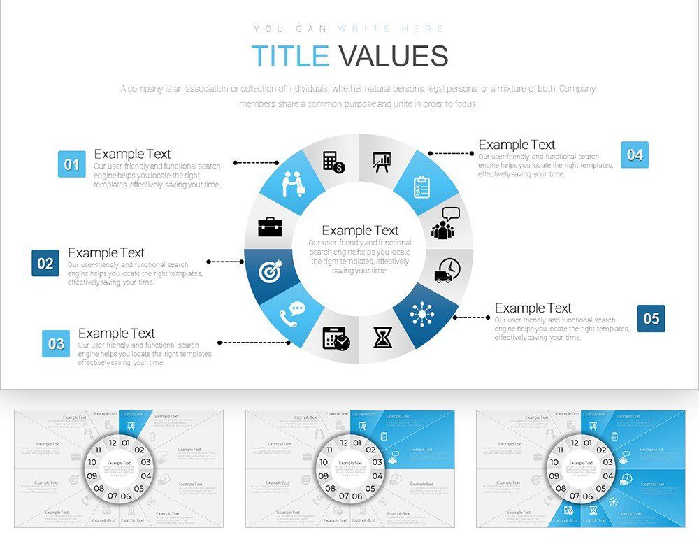 Time Circles PowerPoint Charts Template | Presentation Graphics