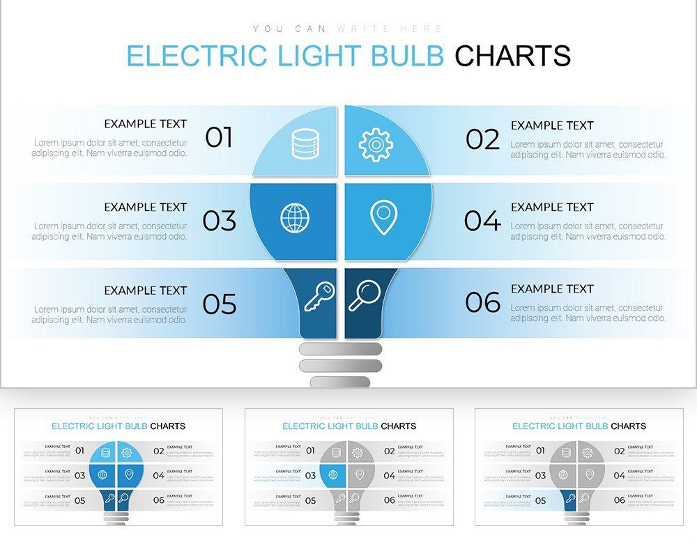 Electric Light Bulb PowerPoint Charts: Spark Innovation