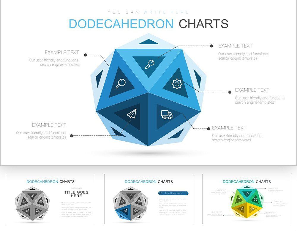 Dodecahedron Geometric PowerPoint Charts Template - Download Now