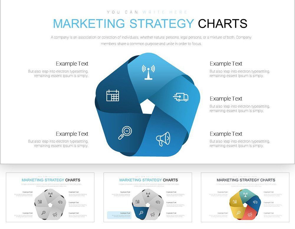 Ribbon Charts PPT Template: 20 Interconnection Slides