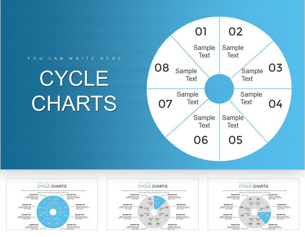 8 Segment Cycle PowerPoint Charts Template