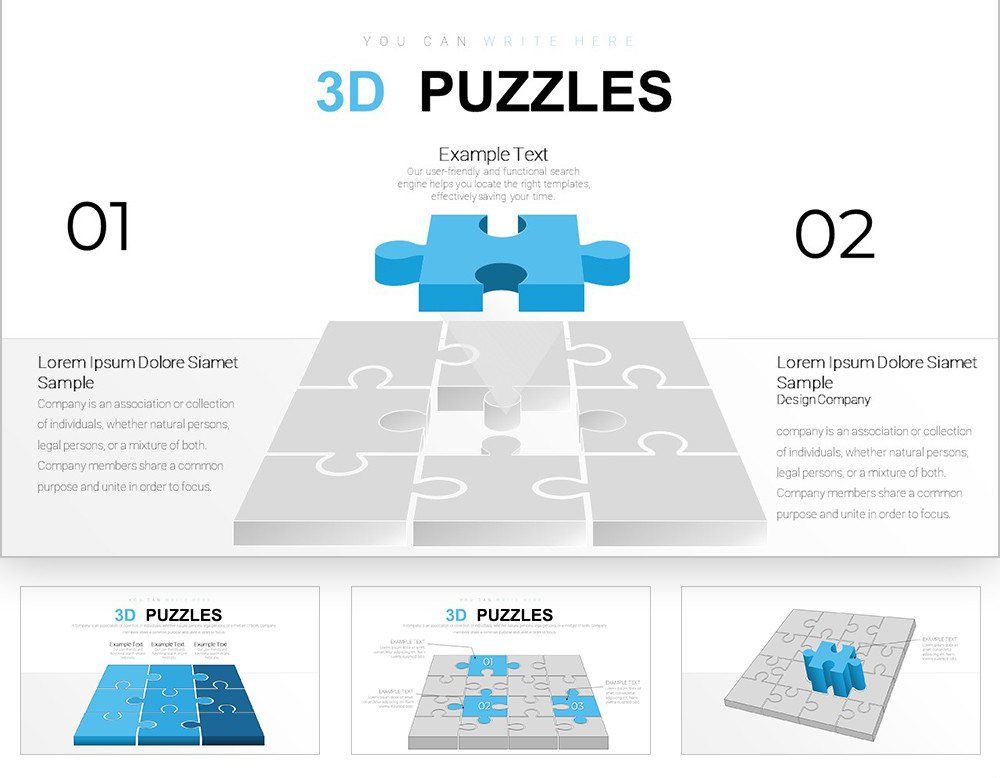 3D Matrix Puzzle PowerPoint Charts Template Pro