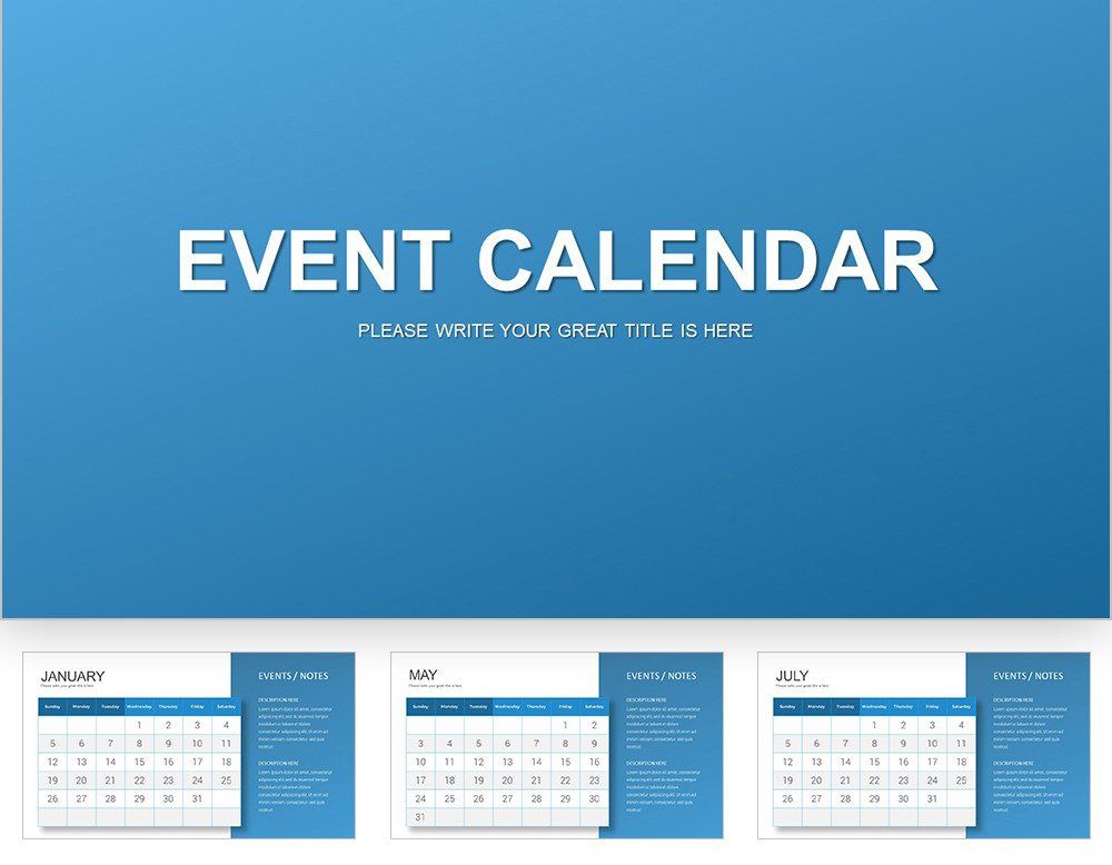 Event Calendar PowerPoint Charts Template for Schedules
