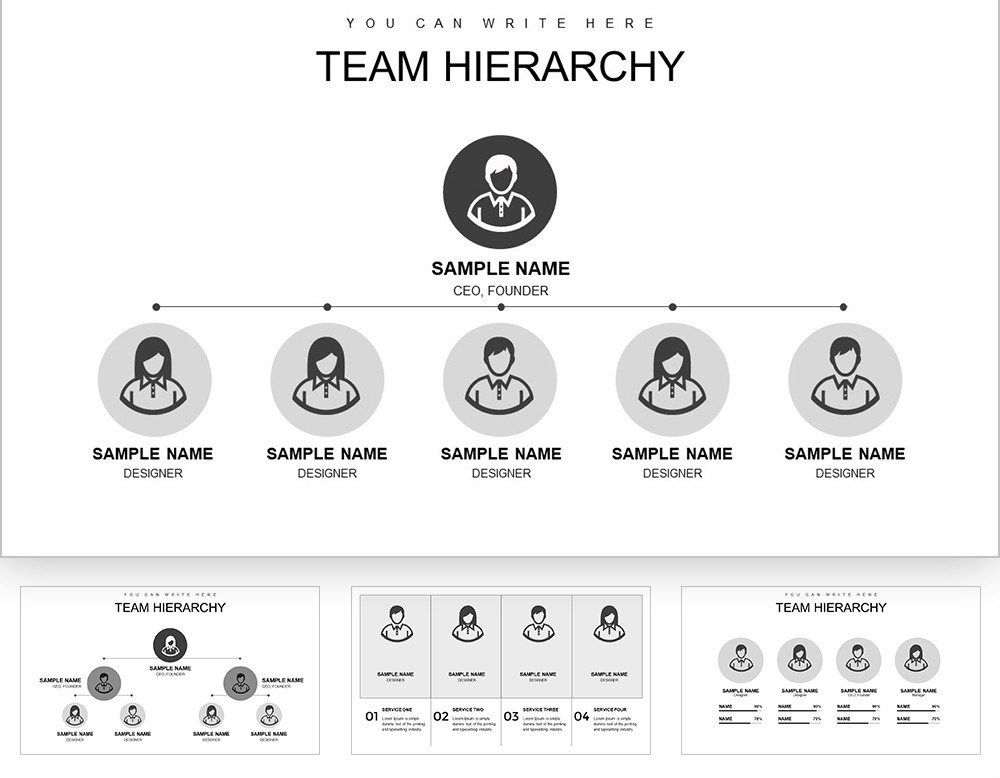 Hierarchical Org Chart PowerPoint Template - PPTX Download