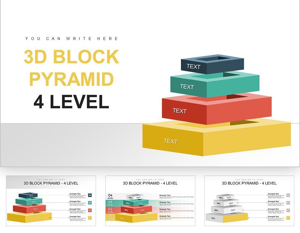 4-Level 3D Pyramid PPT Template: Professional Visuals