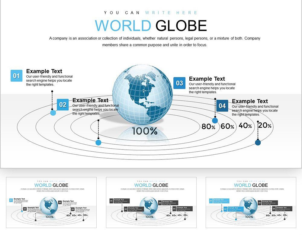 3D World Globe PowerPoint Template for Global Insights