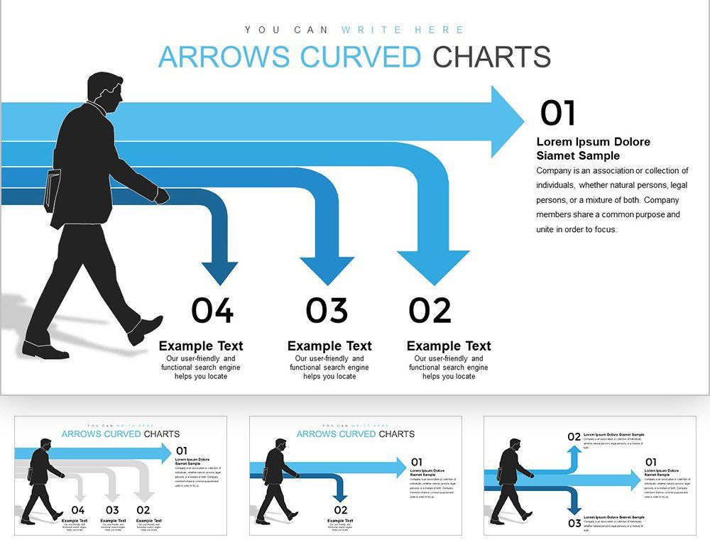 Curved Arrow PowerPoint Charts | Download Template