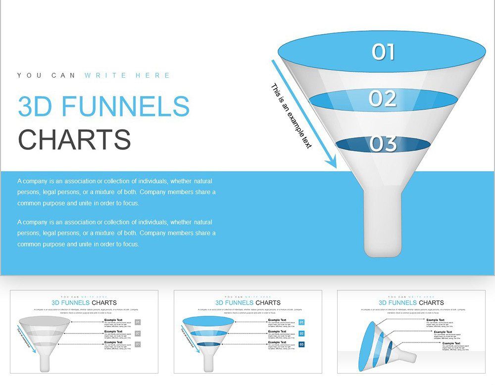 3D Funnel PowerPoint Charts Template Presentation