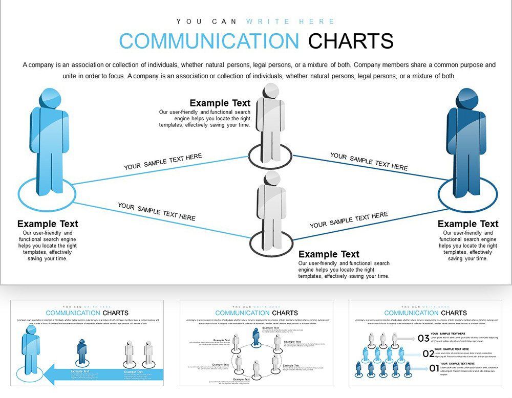 Communication PowerPoint Charts: 24 Customizable Slides