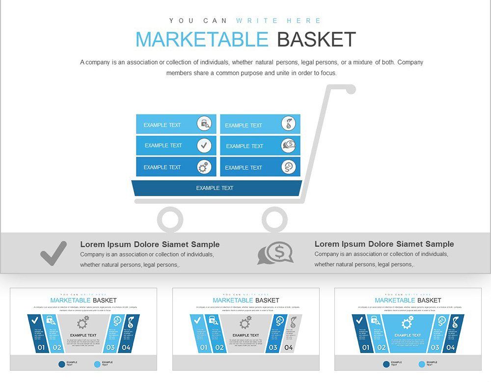 Marketable Basket PowerPoint charts Template