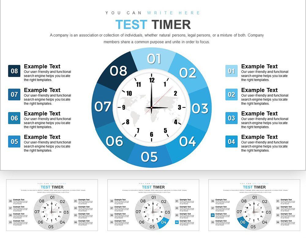 Time Clock Dial PowerPoint Charts Template: Download PPTX