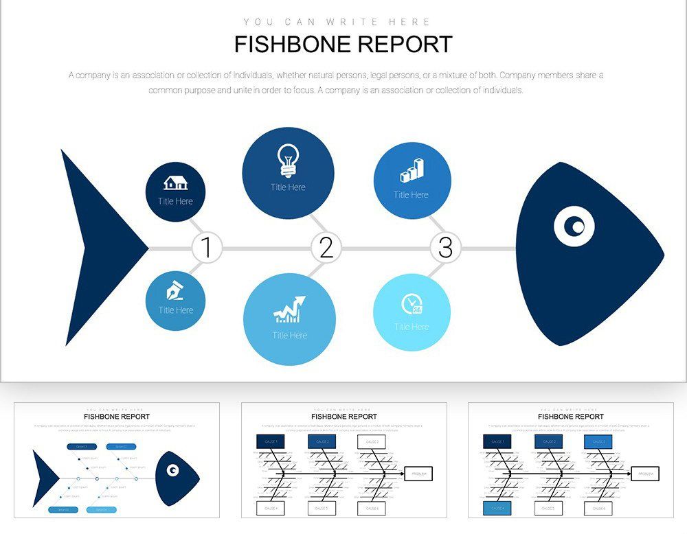 Fishbone PowerPoint Chart Template: Root Cause Analysis