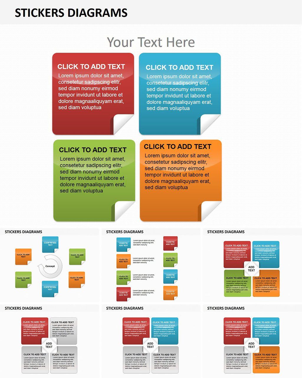 Stickers PowerPoint diagram template