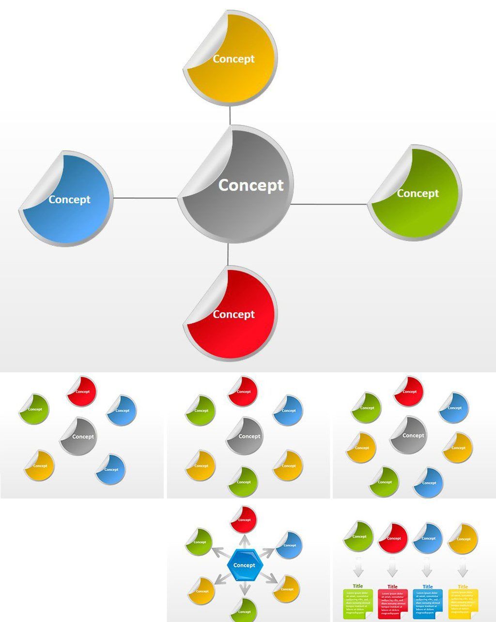 Round Sticker PowerPoint Diagrams Template: Download PPTX